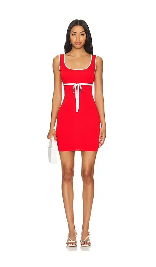 Amanda Uprichard Knit Mini Dress With Tie Detail - Red