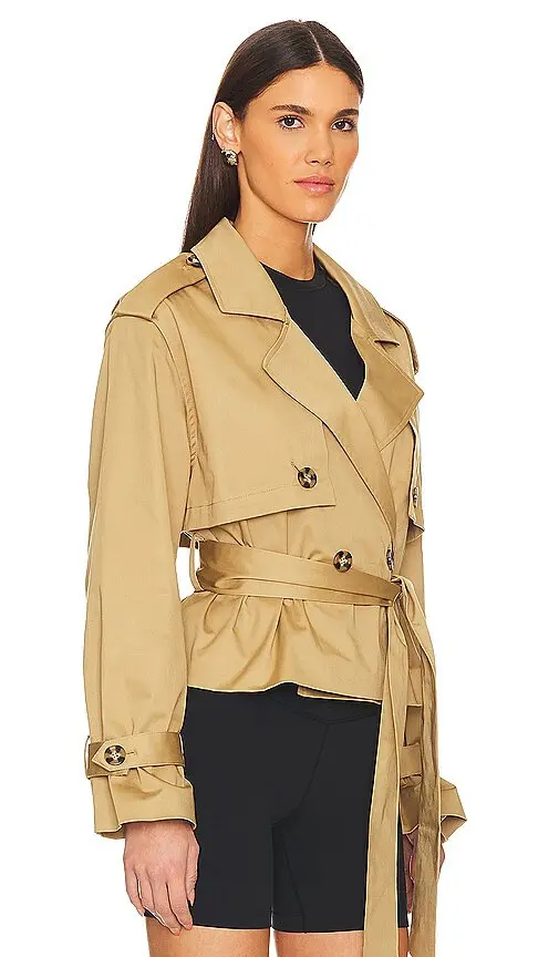 FAVORITE DAUGHTER The Cropped Charles Trench Coat - Tan