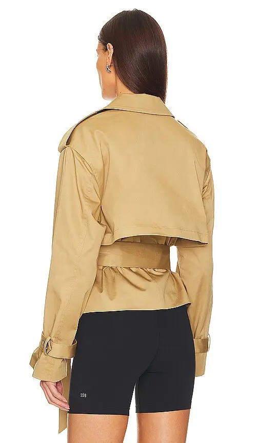 FAVORITE DAUGHTER The Cropped Charles Trench Coat - Tan