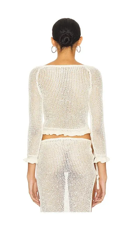 LOBA Alexius Sequin Crochet Knit Top