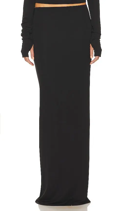 HELSA Matte Jersey Slim Skirt In . Also - Black