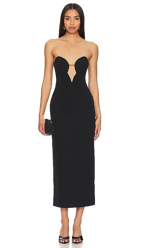 Bardot Eleni Chain Midi Dress - Black