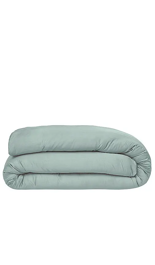 ETTITUDE Signature Sateen Duvet Cover In Cloud - Sage