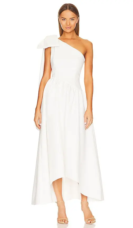 ELLIATT One-shoulder Bow Detail Dress - Ivory