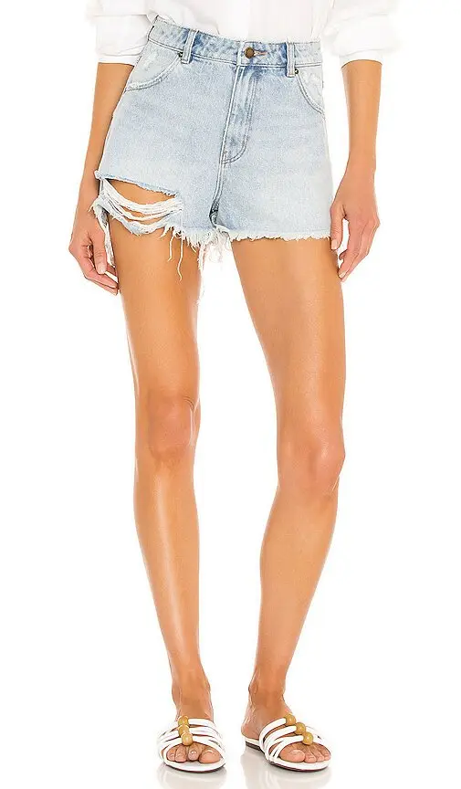 Rolla's Dusters High Rise Cheeky Short - Blue