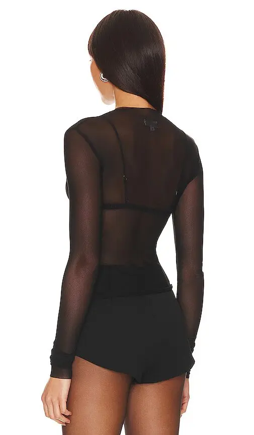 Superdown Eliza Sheer Mesh Top