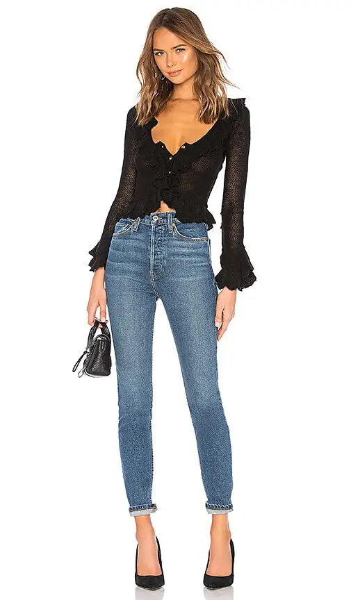 Lpa Ruffle Sweater Cardigan