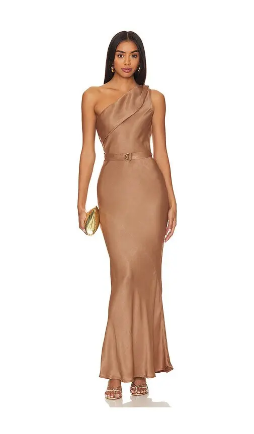 KARINA GRIMALDI Angelique Midi Dress - Tan