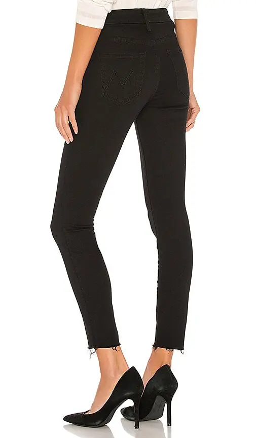 MOTHER The Pixie Ankle Fray Jeans - Black