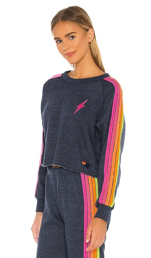 Aviator Nation Bolt Cropped Classic Crewneck