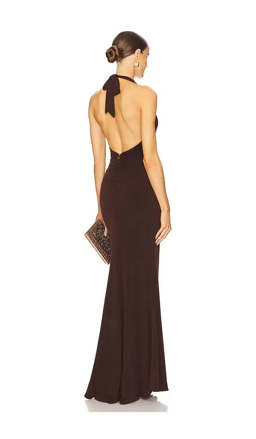 NOOKIE Illegal Halter Gown - Chocolate