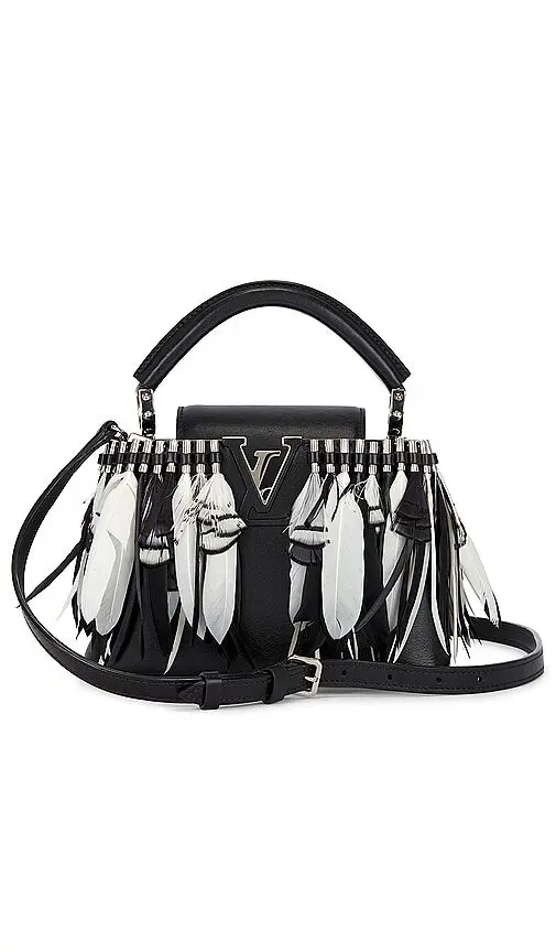 FWRD RENEW Louis Vuitton Feather Capucines Bb Handbag - Black