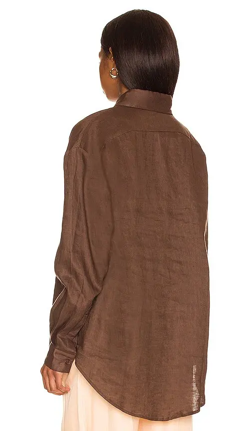 AEXAE Linen Woven Shirt - Brown