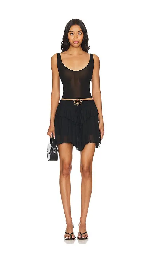 MORE TO COME Lace-up Mini Skirt