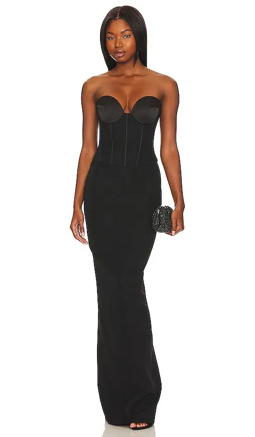 Retrofete Luna Strapless Maxi Dress - Black