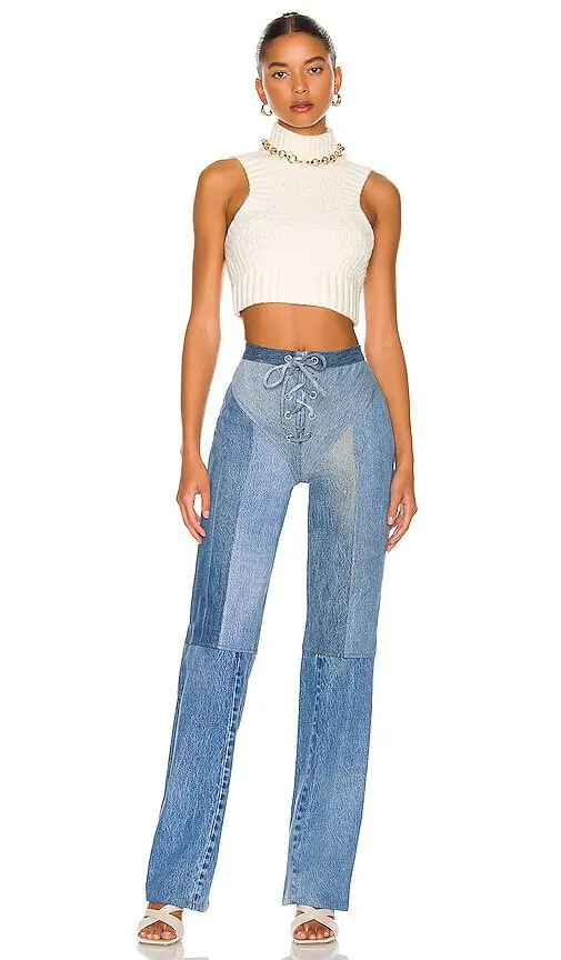 EB DENIM Lace Up Jeans In . Also