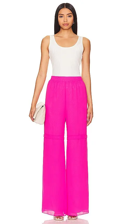 Amanda Uprichard Sarasota Wide Leg Trousers - Fuchsia