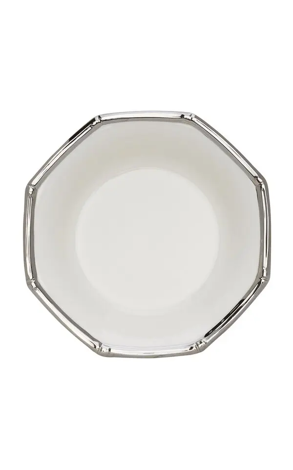 ESTE CERAMICHE FOR MODA DOMUS Bamboo Platinum-trimmed Large Ceramic Serving Bowl