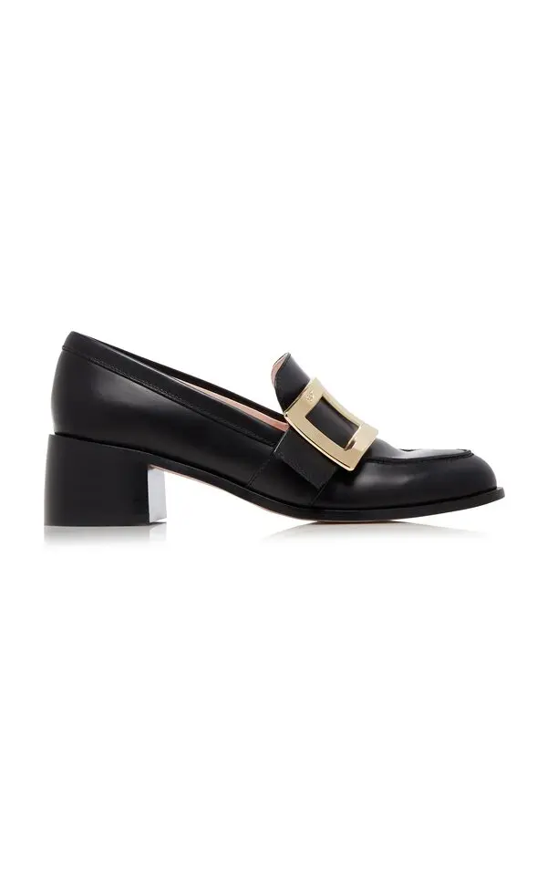 ROGER VIVIER Viv Rangers" Buckled Leather Loafers - Black