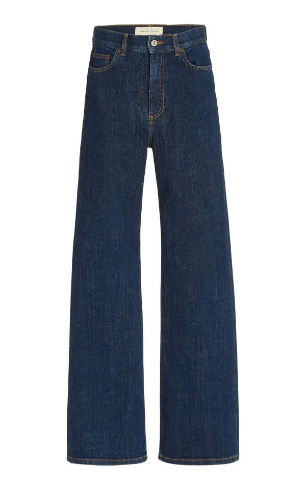 JEANERICA Pyramid Stretch High-rise Flared-leg Jeans - Blue