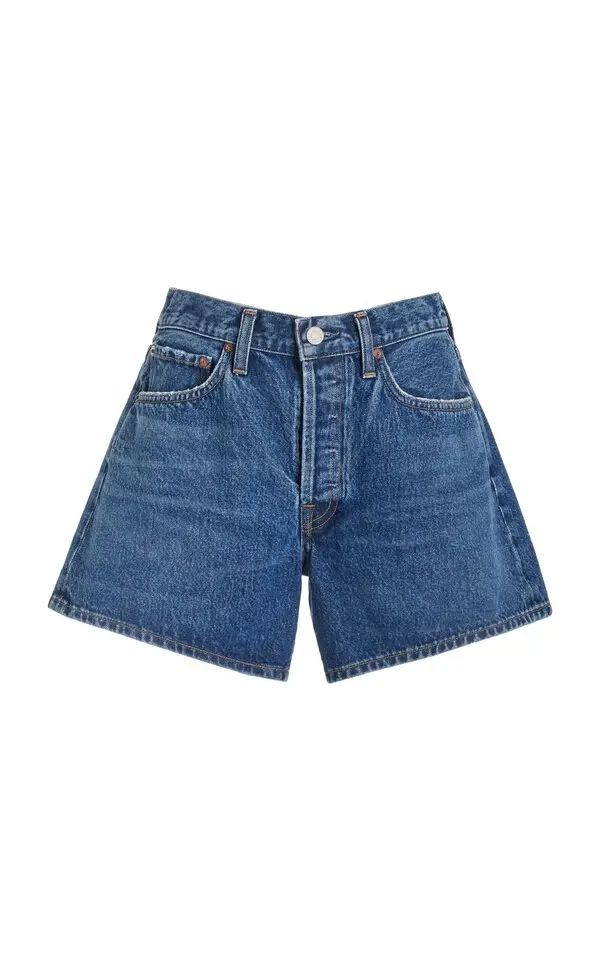 AGOLDE Parker Long Denim Shorts - Medium Wash