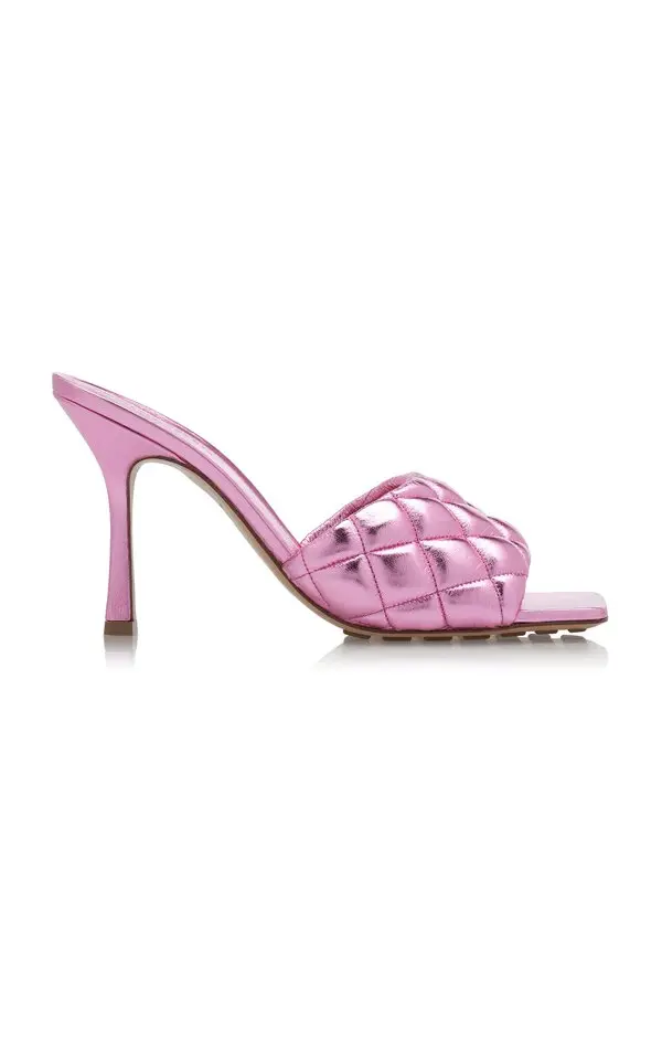 Bottega Veneta Padded Reflection Matelassé Mules - Pink