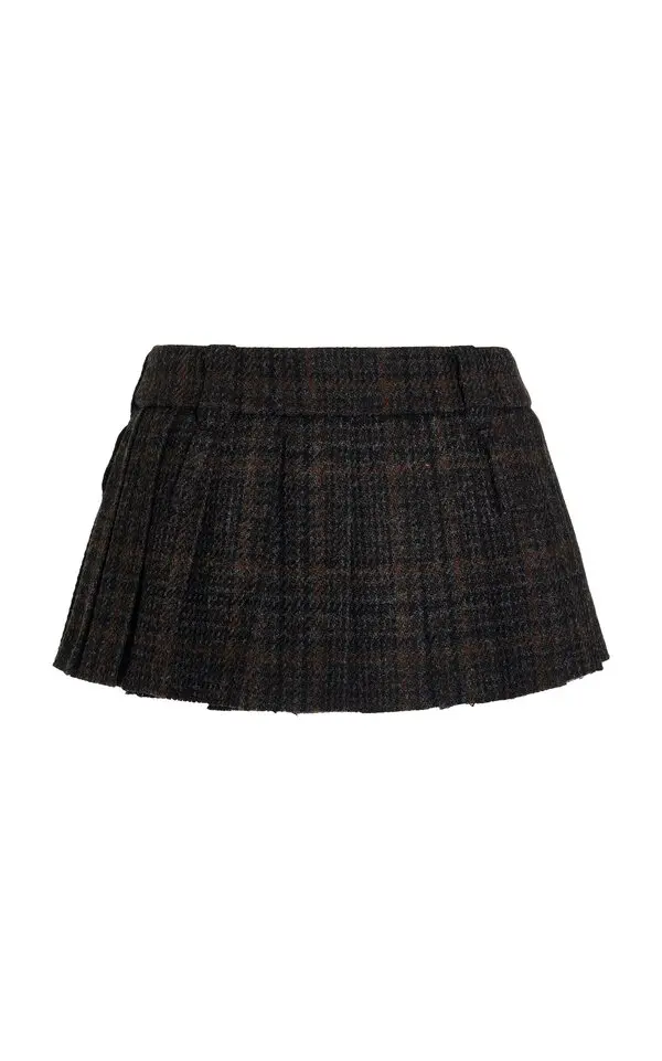 Miu Miu Pleated Mini Skirt - Plaid