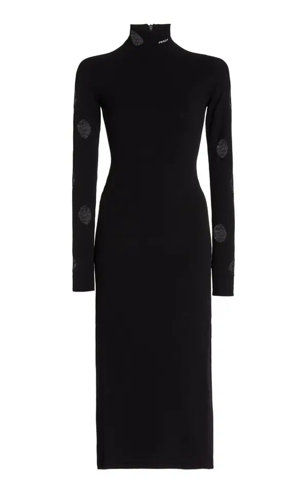 Prada Cutout Jersey Midi Dress