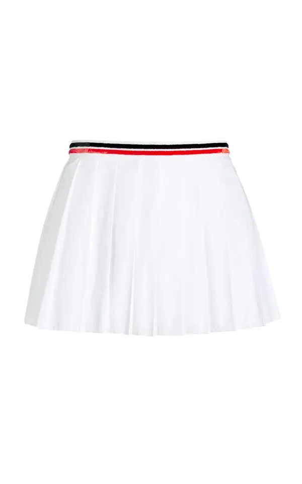 Miu Miu Pleated Poplin Mini Skirt - White