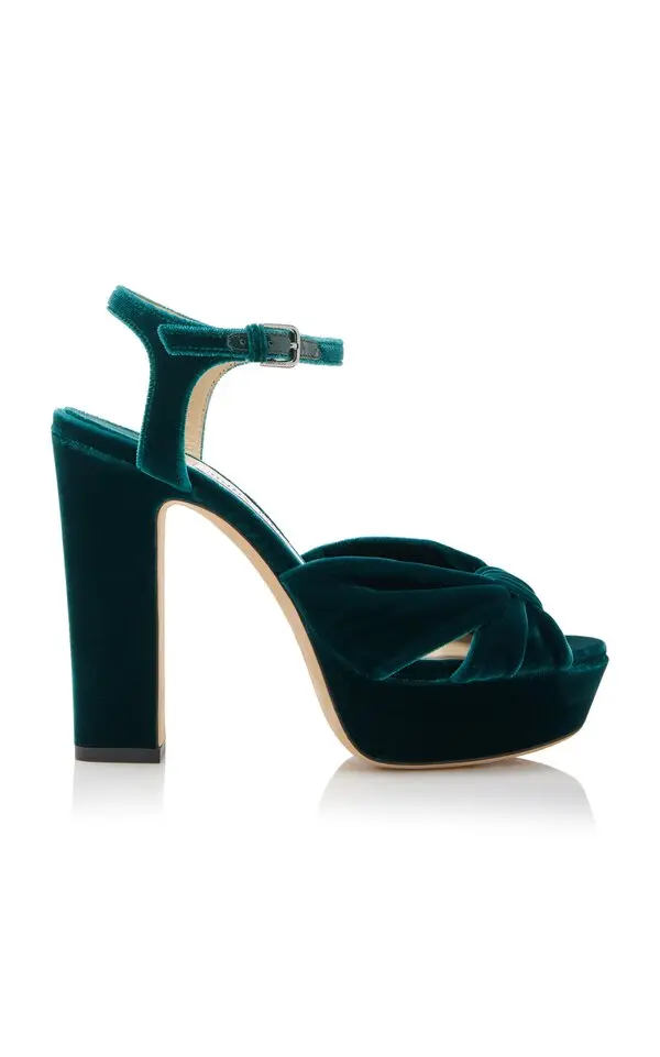 JIMMY CHOO Heloise Platform Sandals - Green