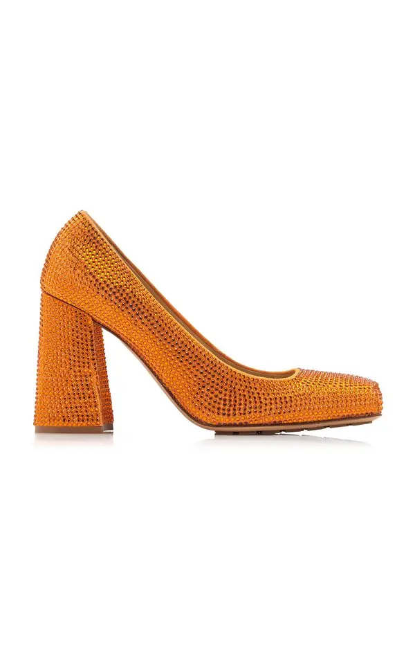 Bottega Veneta Courtney Embellished Block Heel Pumps - Orange