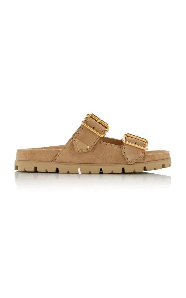 Prada Suede Sandals With Buckles