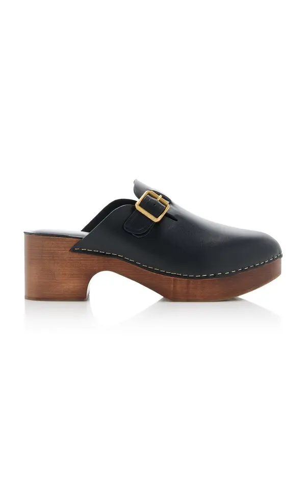 GOLDEN GOOSE Buckle Detail Leather Clogs