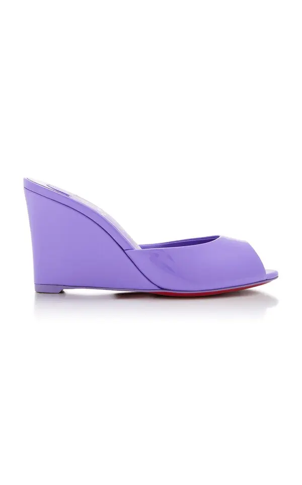 CHRISTIAN LOUBOUTIN Me Dolly" 85mm Patent Leather Wedge Pumps - Purple