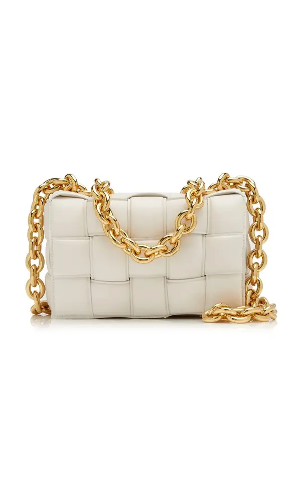 Bottega Veneta The Chain Padded Cassette Leather Bag - White