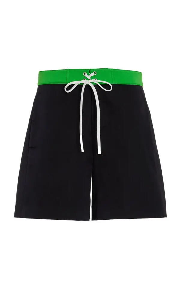 Miu Miu Raso Silk-blend Shorts - Black