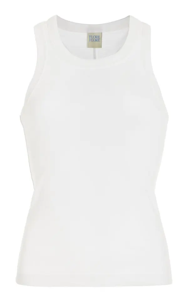 FLORE FLORE Hannah Cotton Tank Top - White