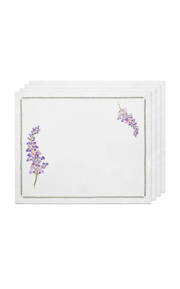 Tiffany & Co. Set-of-four Wisteria Embroidered-linen Placemats - Multi