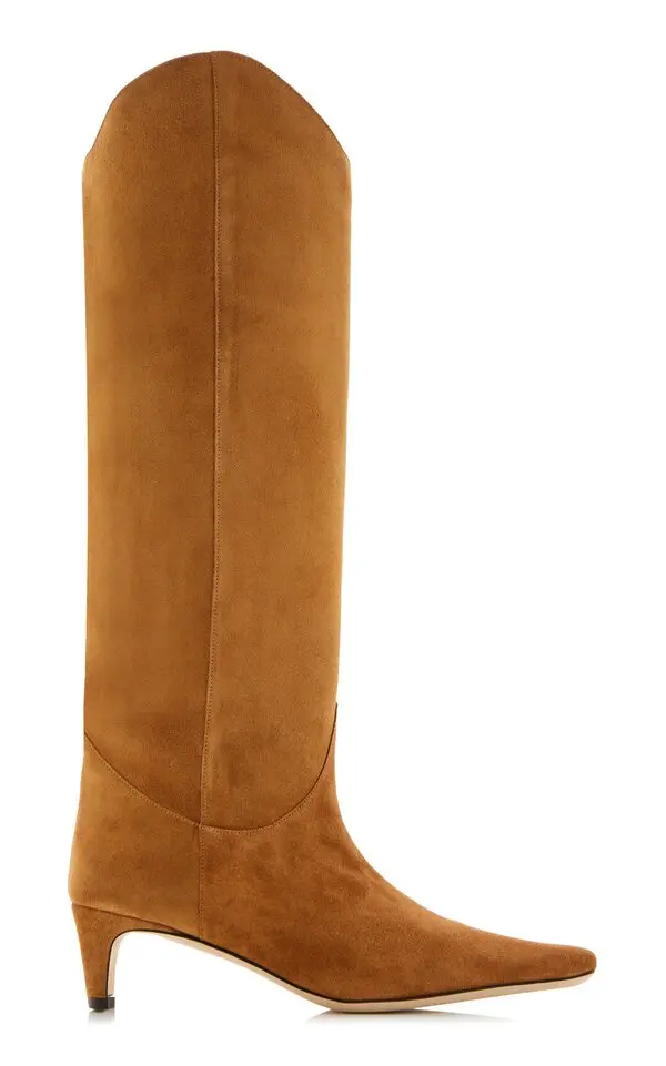 Staud Wally Western Suede Knee Boots