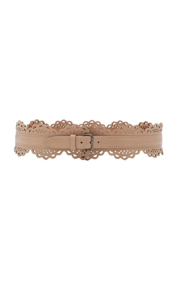 Alaïa Scalloped Leather Waist Belt - Neutral