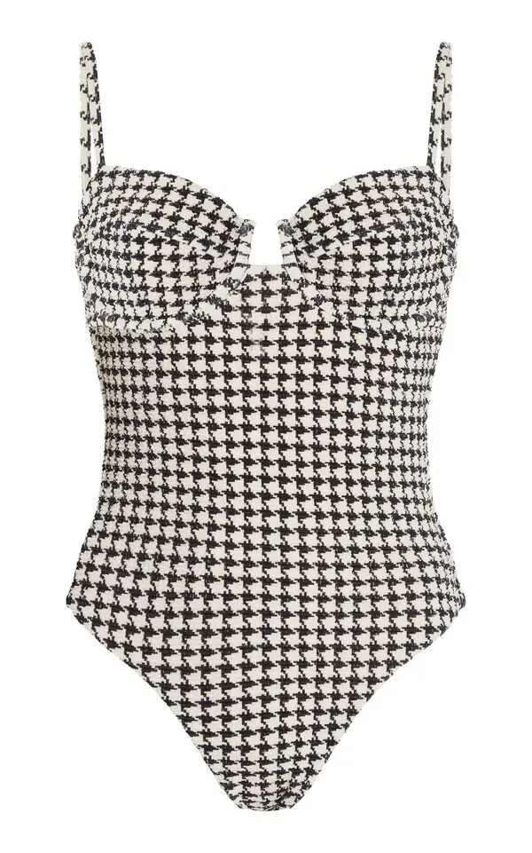 ELCE Houndstooth Bustier One-piece Swimsuit - Print