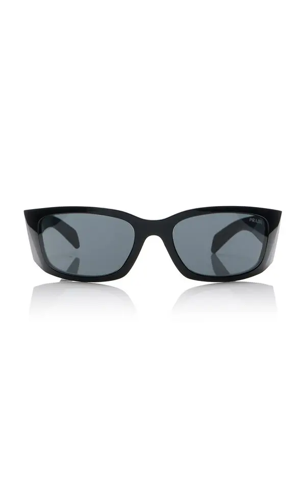 Prada Symbole Mask-frame Acetate Sunglasses - Black