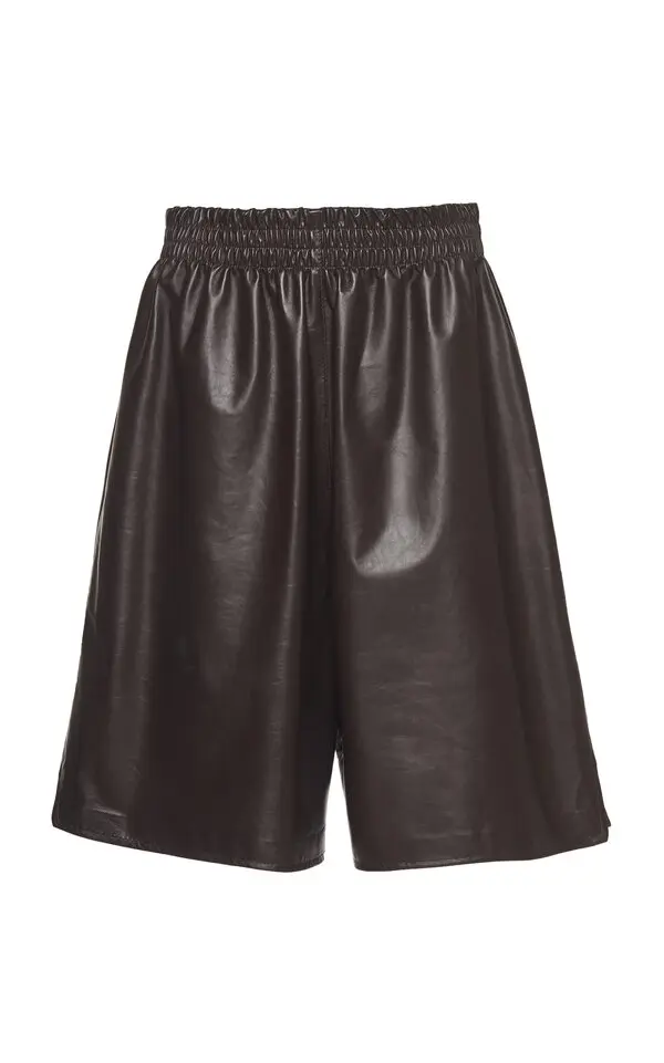 Bottega Veneta Long Leather Boxer Shorts - Brown