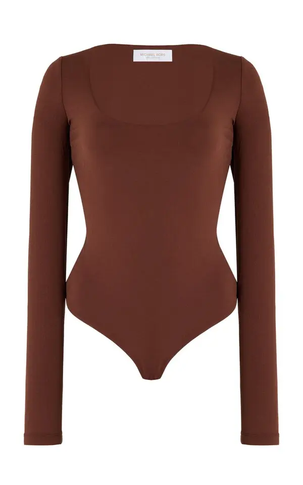 Michael Kors Jersey Scoop-neck Bodysuit - Brown