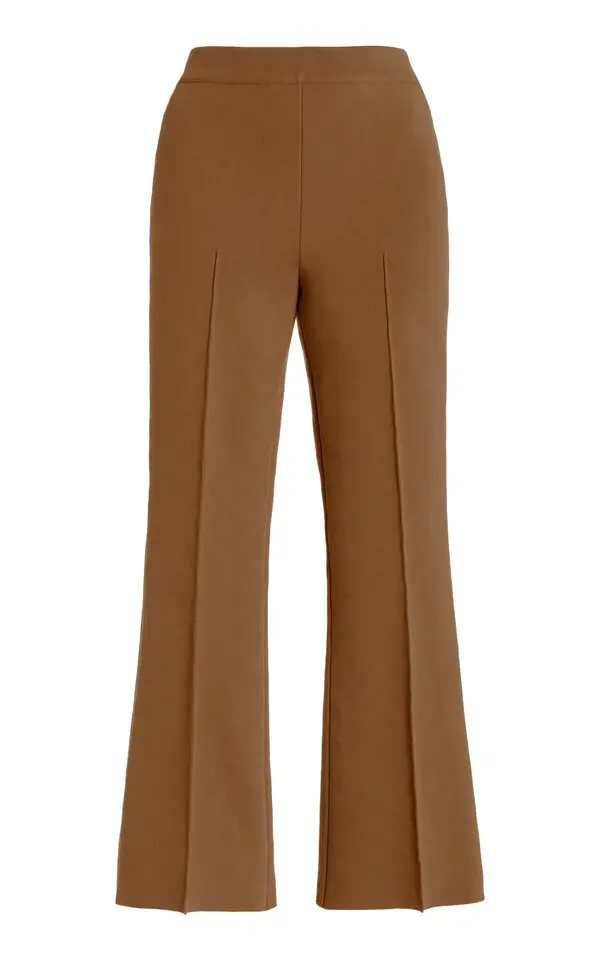 HIGH SPORT Kick Flare Cropped Stretch-cotton Knit Trousers - Brown