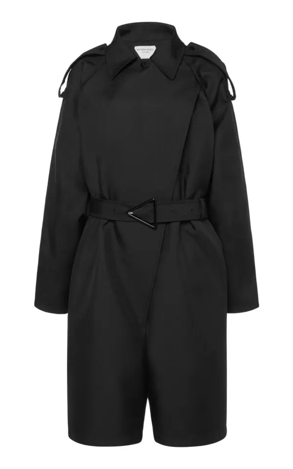 Bottega Veneta Belted Gabardine Jumpsuit - Black