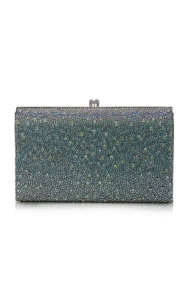 CHRISTIAN LOUBOUTIN Fetish Crystal-embellished Clutch - Silver