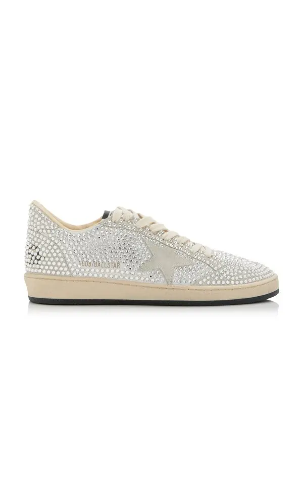 GOLDEN GOOSE Ball Star Crystal-embellished Suede Trainers