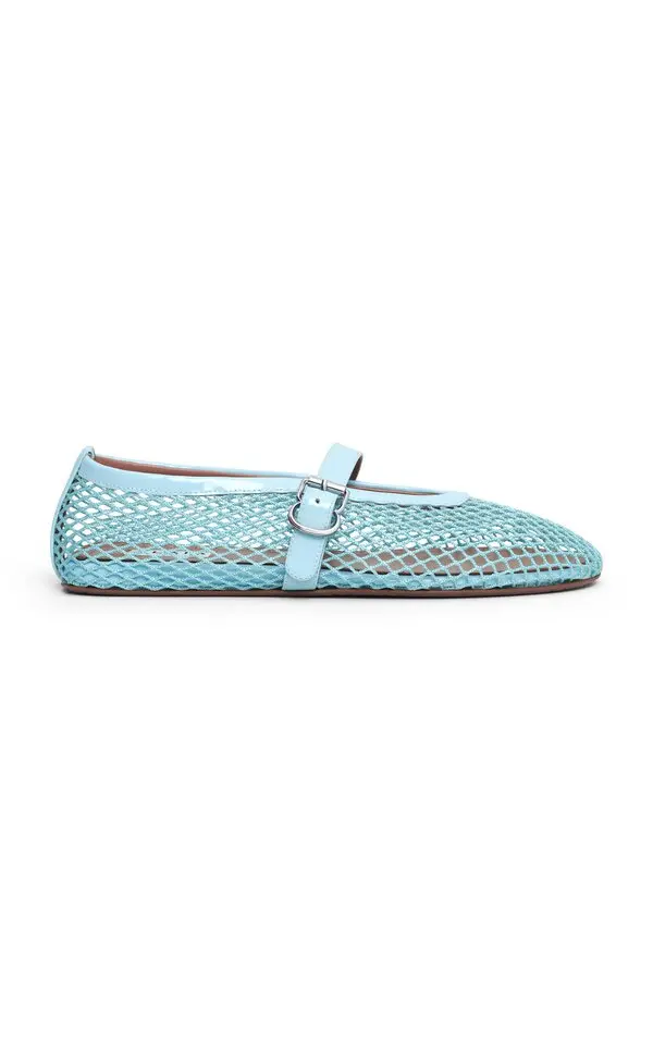 Alaïa Mesh Mary Jane Flats - Blue