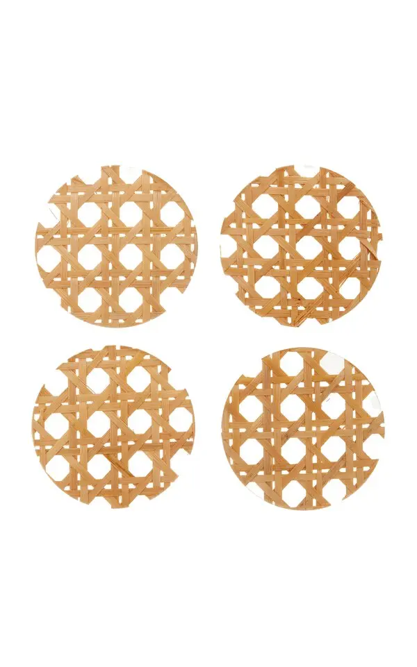 MODA DOMUS Set-of-four Wicker Coasters - Neutral